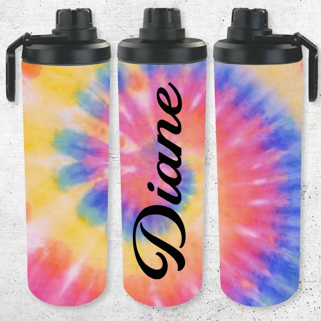 Personalized Tie Dye 30oz Double Walled Stainless Steel Bottle – Kishkesh