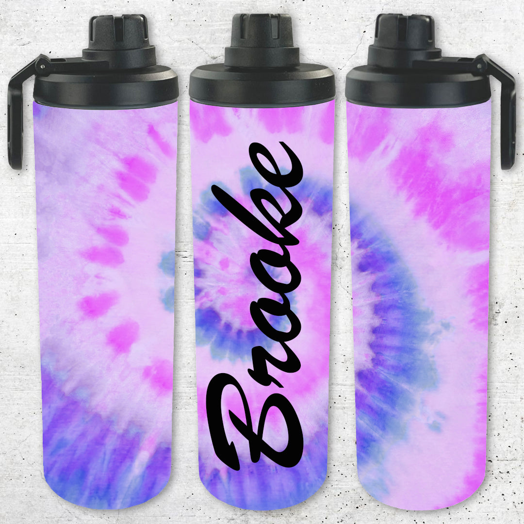 Personalized Tie Dye 30oz Double Walled Stainless Steel Bottle – Kishkesh